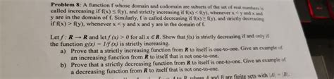 Solved Problem 8 A Function F Whose Domain And Codomain Are
