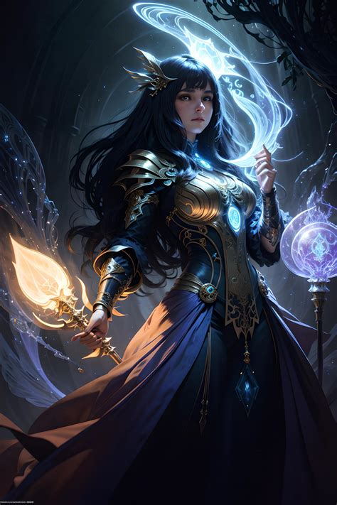 Young Sorceress In Blue And Gold Dress By Tarod7 On Deviantart