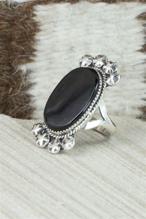 Onyx And Sterling Silver Ring Selina Warner Size 575
