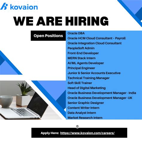 kovaion wearehiring careers techjobs internships oraclecareers