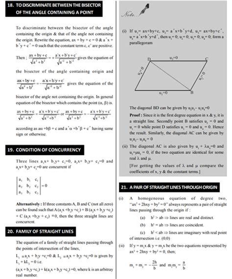 Cbse Class 11 Maths Revision Notes Chapter 10 Straight Lines