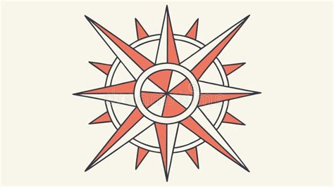Compass Rose Navigation Symbol Vector Direction And Exploration