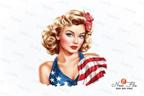 Beautiful Pretty Pin Up Woman Clipart Graphic By Crafticy · Creative