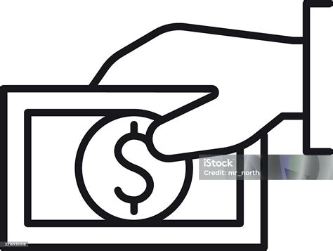 아이콘 금융 거래를 위해 달러 지폐를 들고 있는 손 가는 선 스타일에서 경제에 대한 스톡 벡터 아트 및 기타 이미지 경제 고립 색상 금융 Istock