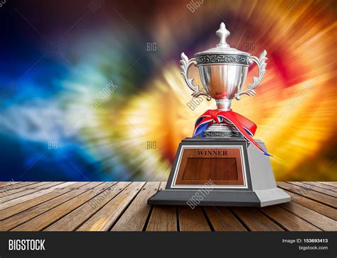 Winner Trophy On Wooden Table Image Photo Bigstock