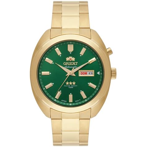 relógio orient automático masculino dourado 469gp077 e1kx aconfianca