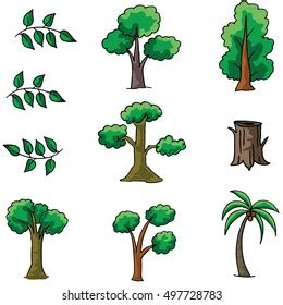 Collection Tree Set Doodles Vector Art Stock Vector Royalty Free Shutterstock