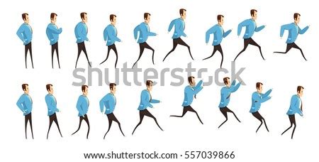 Animation Frame Sequence Running Jumping Man