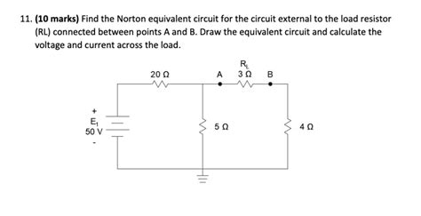 solved 11 10 marks find the norton equivalent circuit for the circuit