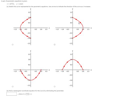 solved a pair of parametric equations is given