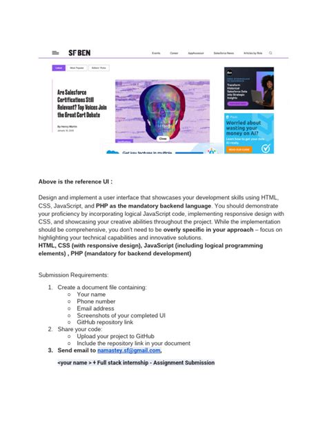 full stack assignment pdf