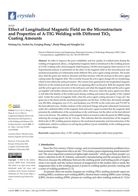 Pdf Effect Of Longitudinal Magnetic Field On The Microstructure And