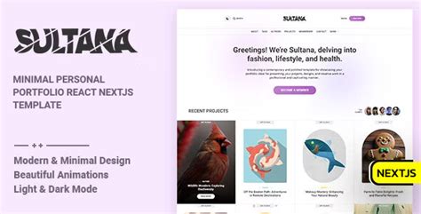 Sultana Minimal Personal Portfolio React Nextjs Template By Codeefly