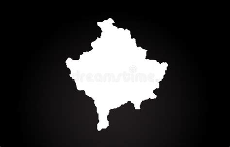 Kosovo On Black World Map Map And Flag Of Kosovo Stock Vector