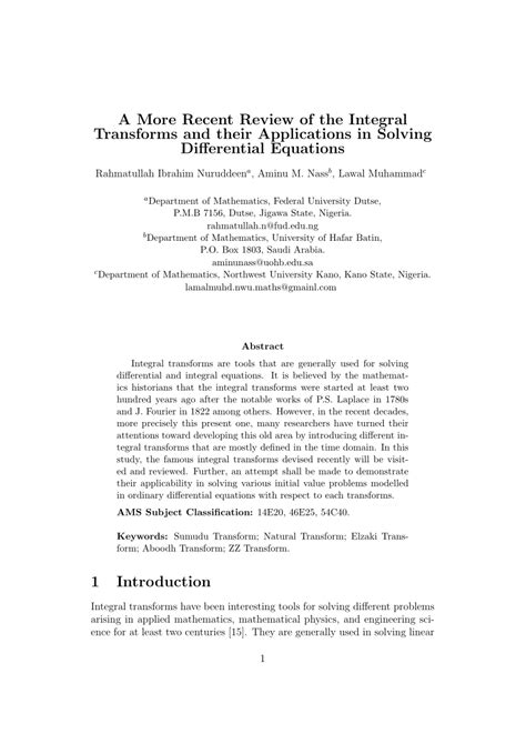 Pdf A More Recent Review Of The Integral Transforms And Their