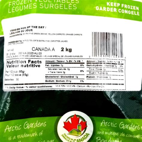 Frozen Vegetable Mix Of The Day Arctic Gardens Aubut 2196