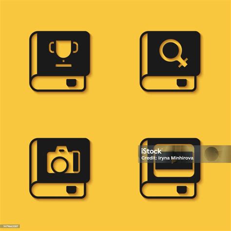 책 영화 사진 앨범 갤러리 및 긴 그림자가 있는 여성 아이콘에 대해 설정합니다 벡터 0명에 대한 스톡 벡터 아트 및 기타 이미지 0명 3월 개념 Istock