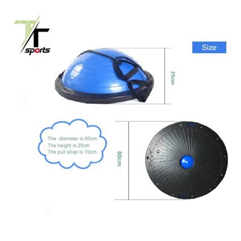 Blue Plastic Inflatable Yoga Bosu Ball For Home Gym Workout Athletic