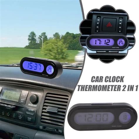 Mini Lcd Car Clock Digital Thermometer Car Luminous Electronic