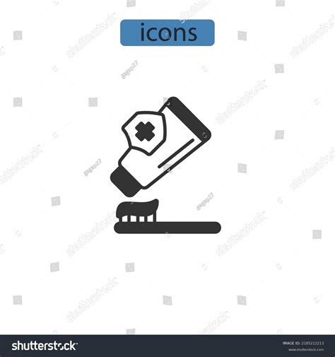 Toothpaste Icons Symbol Vector Elements Infographic Stock Vector Royalty Free 2185212213