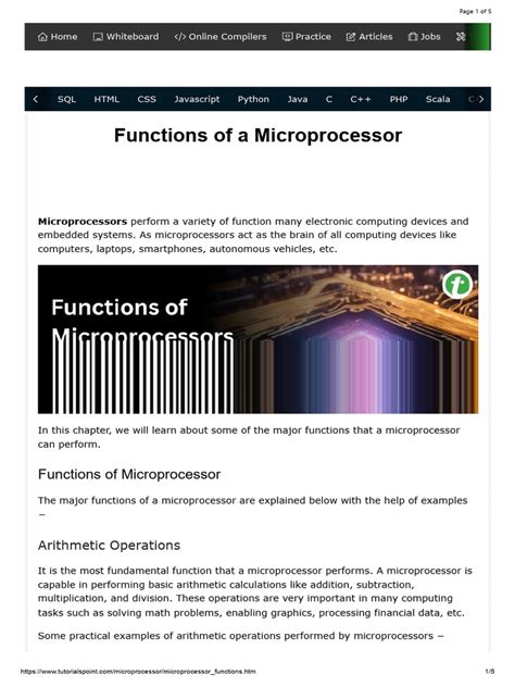 Functions Of A Microprocessor Pdf Microprocessor Computing