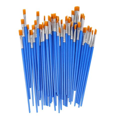 Набор кистей для рисования 50 шт детские нейлоновые наборы для рисования с плоскими волосами