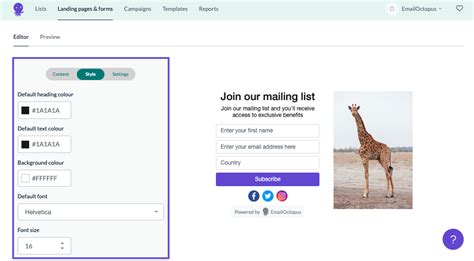 Forms Emailoctopus Knowledge Base