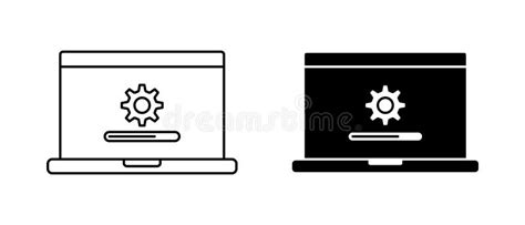 Laptop Screen Vector Icon Password Protection Security Symbol Stock Vector Illustration Of