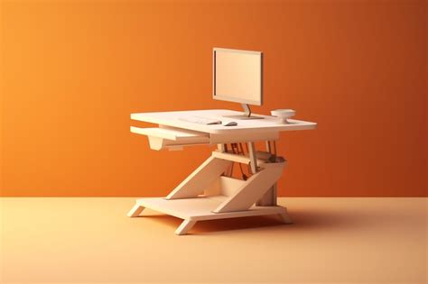 Premium Ai Image There Is A Computer Desk With A Monitor And Keyboard