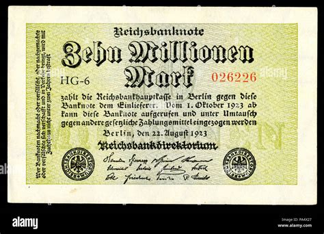 101 GER 106 Reichsbanknote 10 Million Mark 1923 Stock Photo Alamy