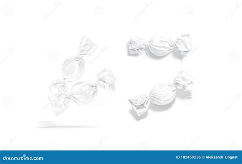 Blank White Hard Candy Foil Wrapper Mock Up Different Views Royalty Free Stock Image