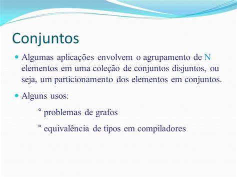 Conjuntos Algoritmos E Estruturas De Dados IF Ppt Carregar