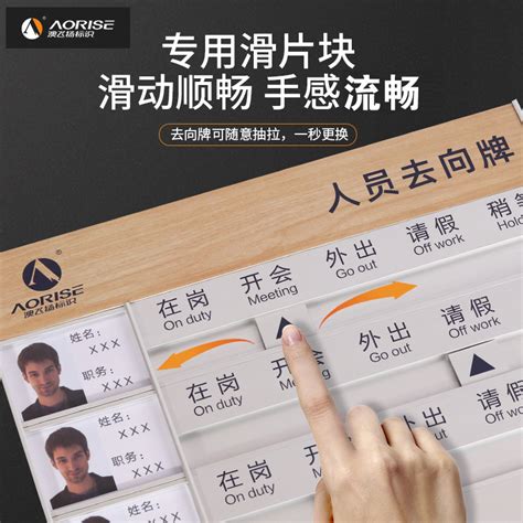 去向牌铝合金定制单位工作人员去向告知牌在岗指示牌照片可更换动向通知牌办公室人员岗位去向牌出勤牌去向板虎窝淘