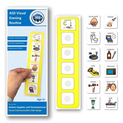 Visual Evening Routine Evening Bedtime Schedule Timetable Cards