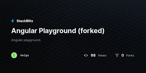 Angular Playground Forked Stackblitz