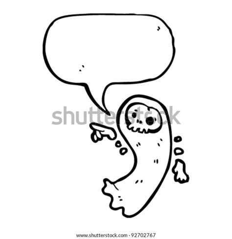 Spooky Halloween Cartoon Ghost Speech Bubble Stock Vector Royalty Free 92702767 Shutterstock