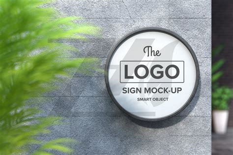 دانلود فایل لایه باز موکاپ لوگو دیواری رنگ روشن طرح دایره ای دانلود رایگان فایل لایه باز، Psd