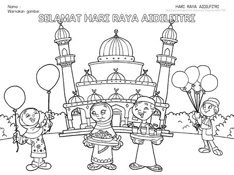 Kartun Lukisan Mewarna Kad Hari Raya 10 Poster Aktiviti Pertandingan