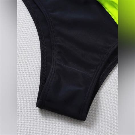Swim Lime Green And Black Bathing Suit New With Tags Poshmark