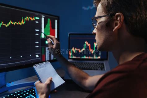 Crypto Trader Making Technical Analysis To Identify And Predict Trends
