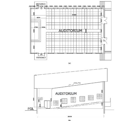 Lecture Theatre A Plan And B Longitudinal Section Download
