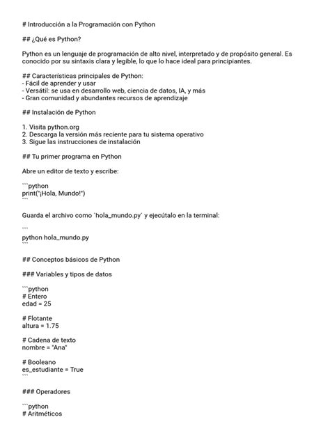 Introduccion Programacion Python Pdf