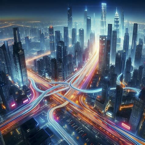 Download Ai Generated City Illuminated Royalty Free Stock