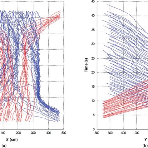 Bidirectional Pedestrian Trajectories A Top View And B Side View