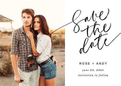 Elegant Script Save The Date Card Free Greetings Island