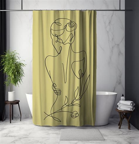 Gold With Woman Silhouette Shower Curtain And Matching Bath Etsy