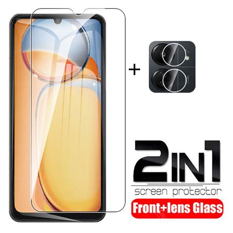 2in1 ฟลมกระจกนรภยกนรอยหนาจอ สาหรบ Xiaomi Redmi 13C Redmy 13C 13