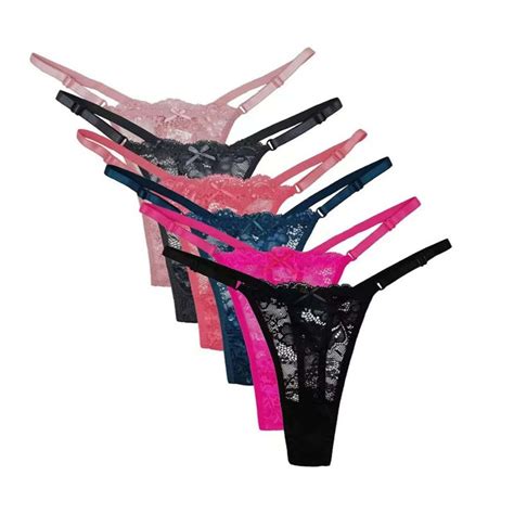 Kit 3 Calcinha Fio Dental Sexy De Renda Calcinhas Com Regulagem