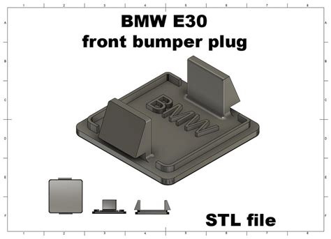 Digital File Bmw E30 Front Bumper Mount Nut Cover Cap Plug Trim 51111888293 Minor Update First
