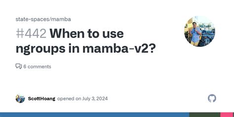 When To Use Ngroups In Mamba V2 · Issue 442 · State Spacesmamba · Github